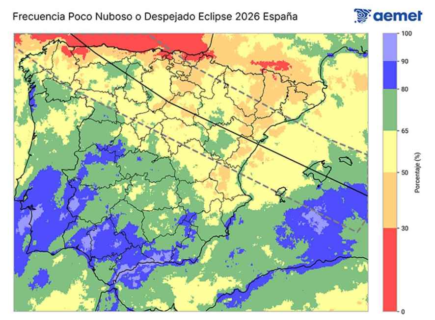 ¿Estará despejado el día del eclipse de 2026?